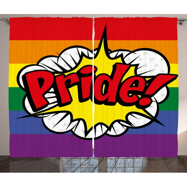 Pride Curtains 2 Panels Set Pop Art Style Comic Book Icon Pride Blast