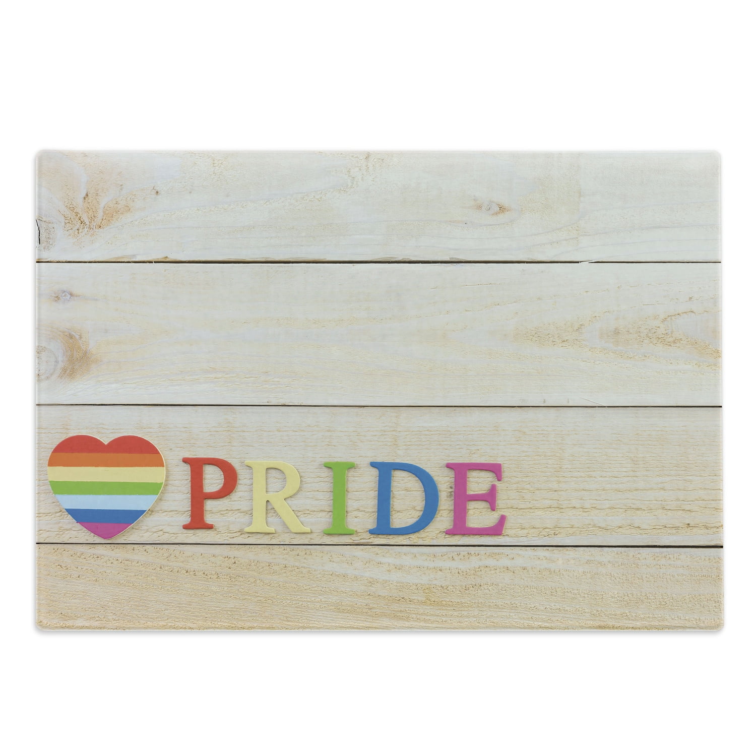 Pride Cutting Board, Colorful Striped Heart Sign Love Passion Gay ...