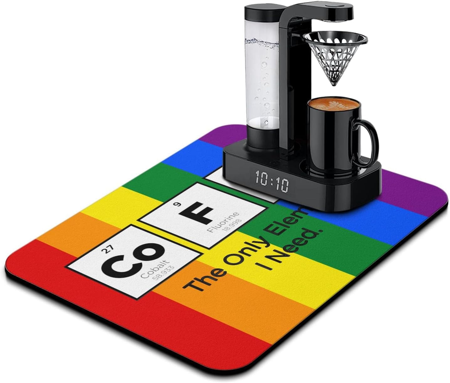 Pride Day Rainbow Coffee Mat Rubber Dish Drying Mat For Kitchen Counter ...