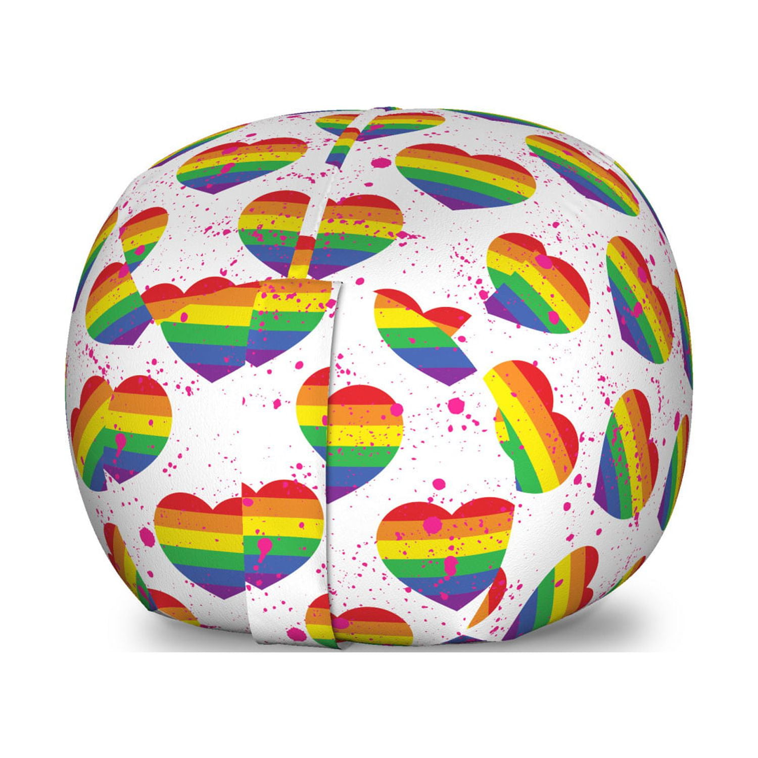 Pride Day Storage Toy Bag Chair, LGBT Rainbow Hearts Valentines ...