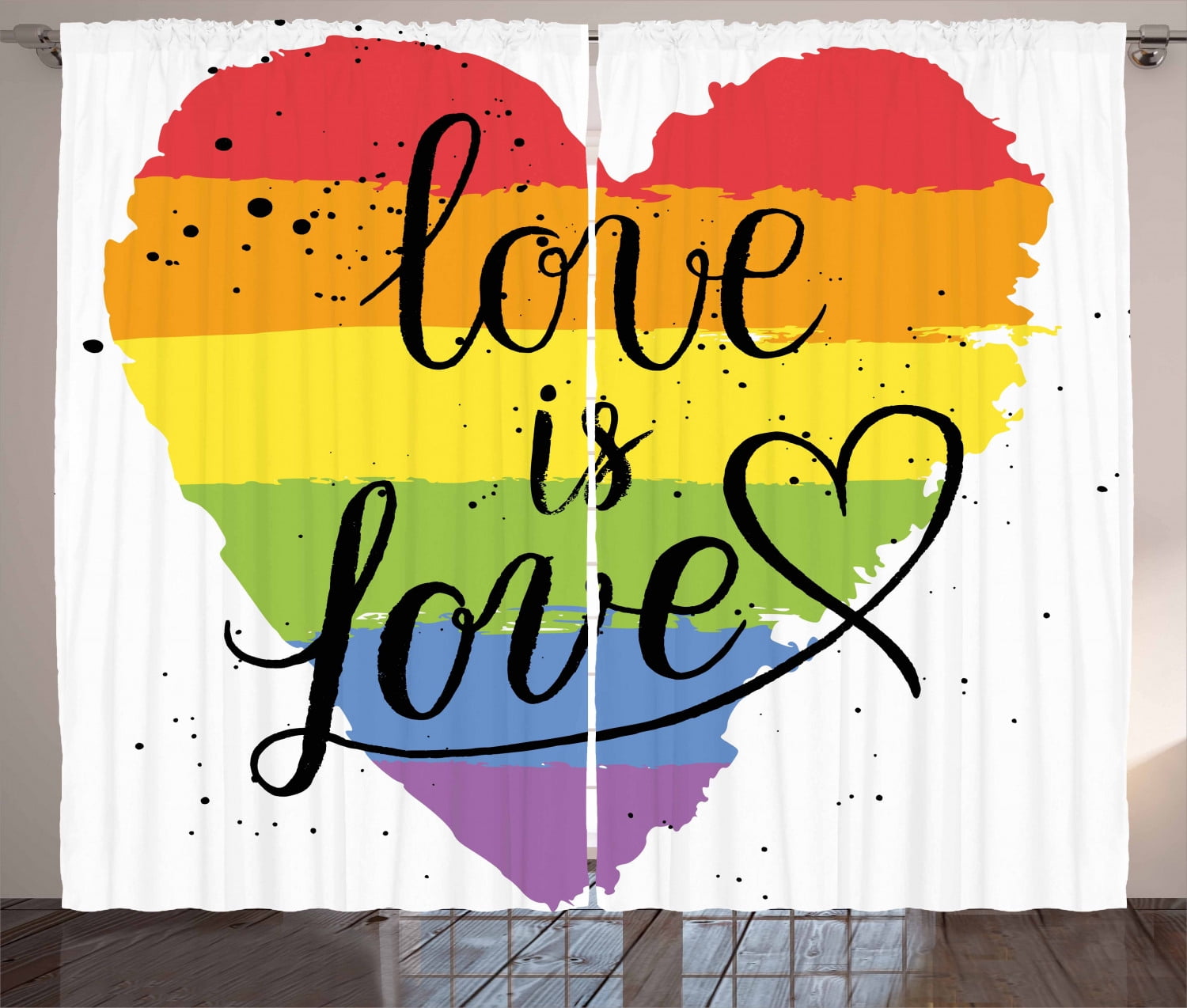 Pride Decorations Curtains 2 Panels Set Lgbt Gay Lesbian Parade Love