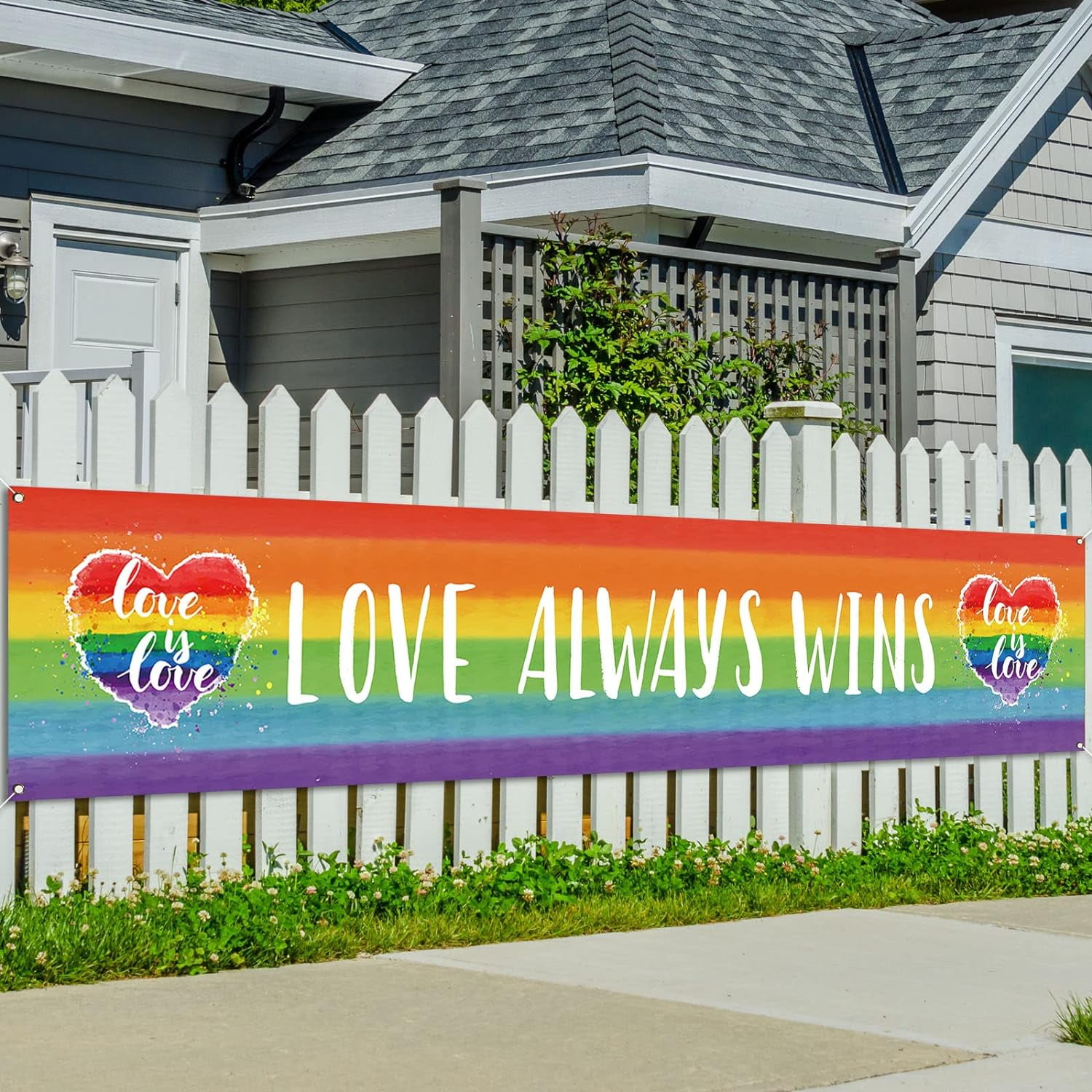 Pride Decorations Love Always Wins Banner for Fence Yard Lawn Love Is ...