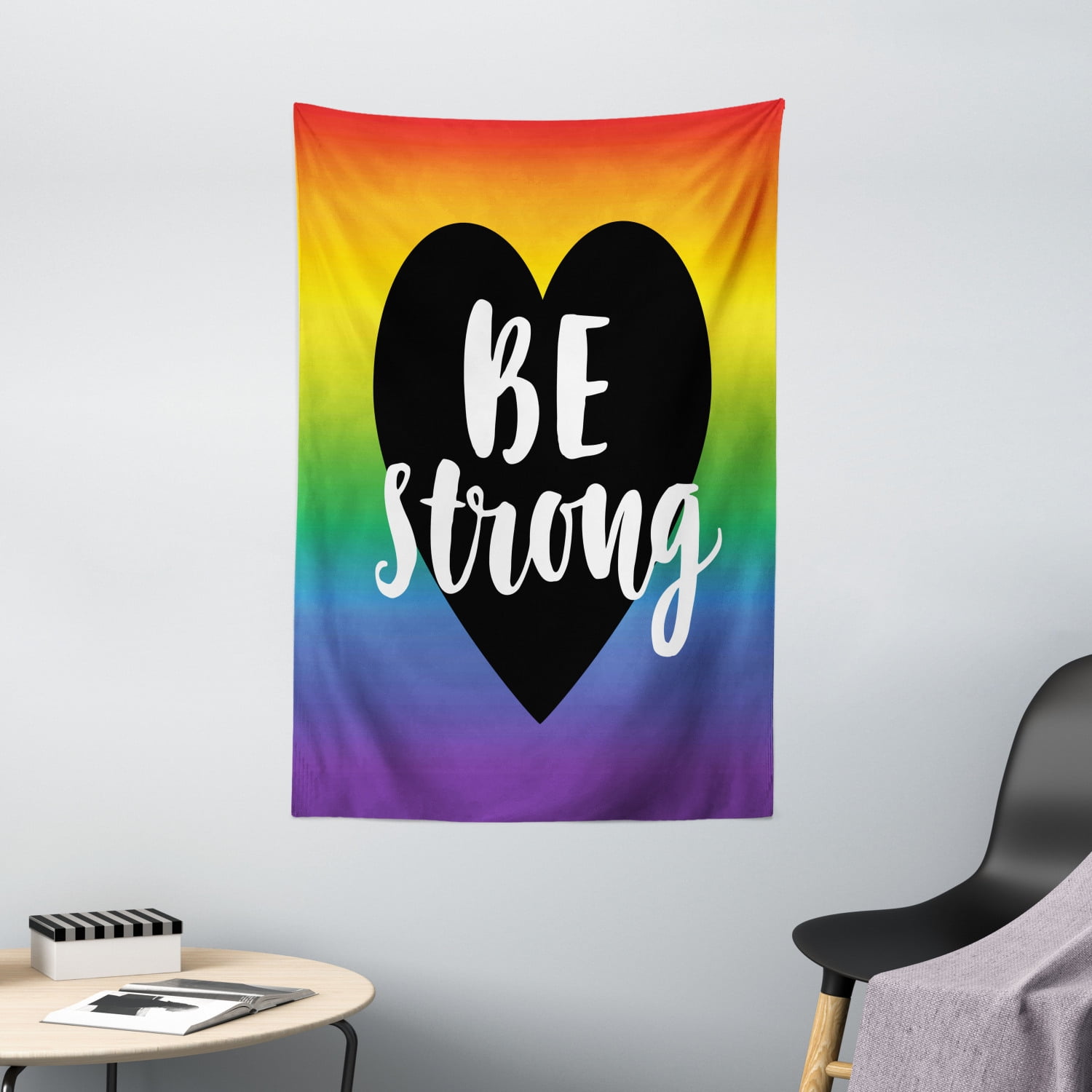 Pride Decorations Tapestry, Be Strong Gay Parade Slogan Freedom Rights ...