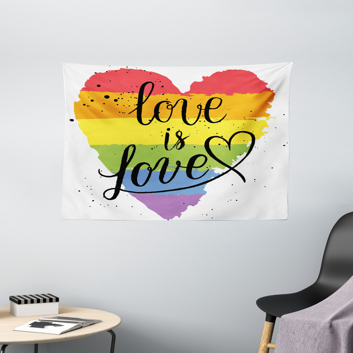Pride Decorations Tapestry, LGBT Gay Lesbian Parade Love is Love Hand ...