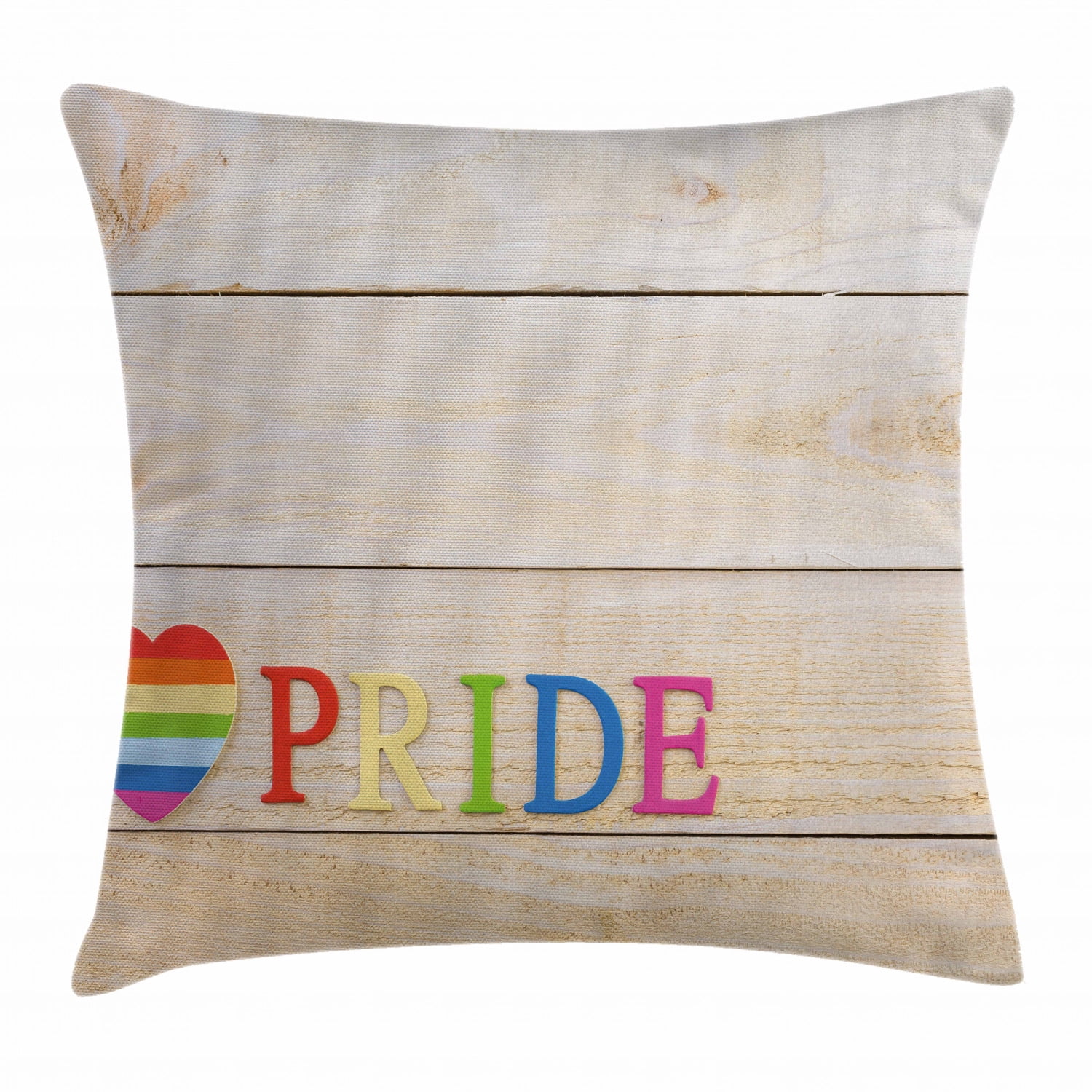 Pride Decorations Throw Pillow Cushion Cover, Colorful Striped Heart ...