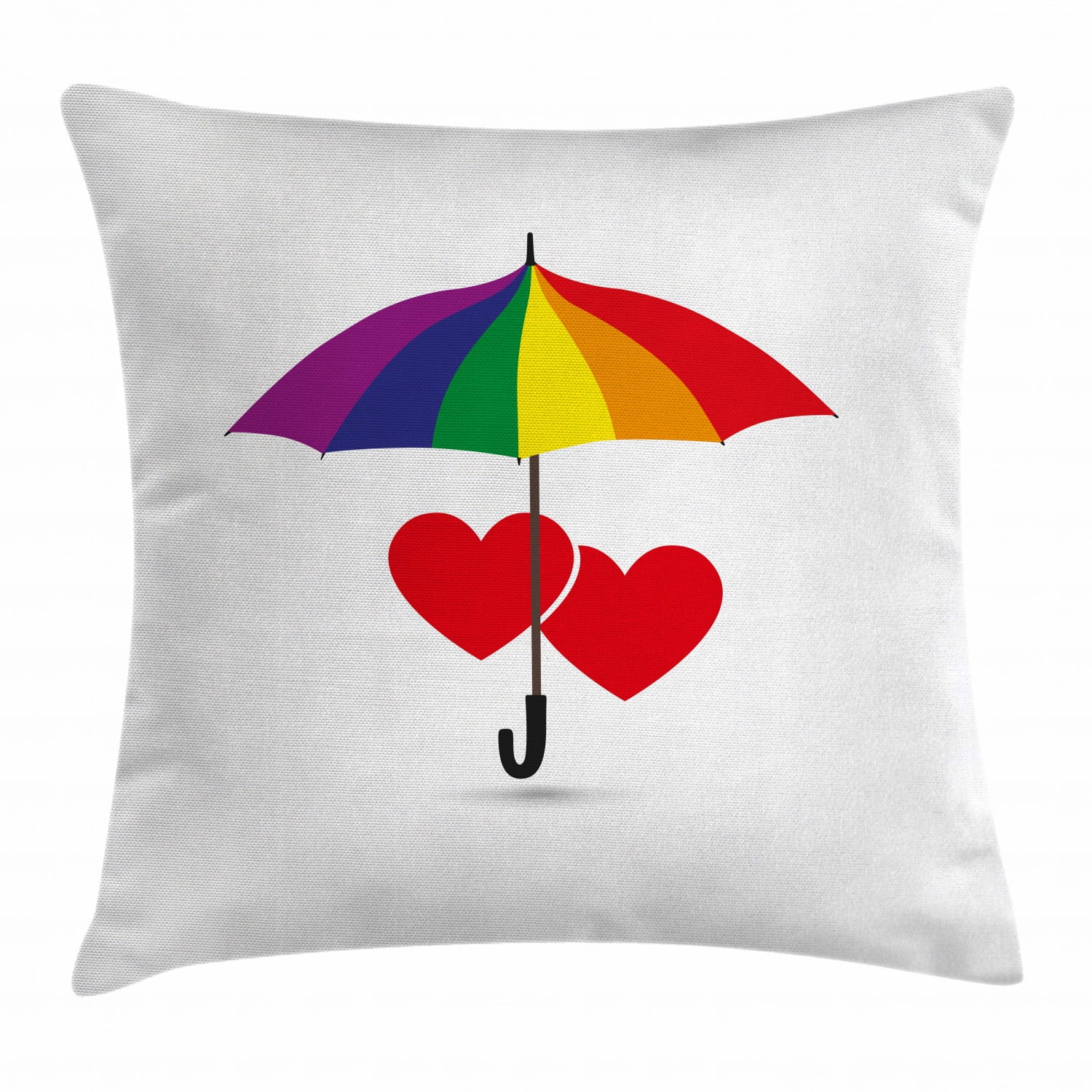 Pride Decorations Throw Pillow Cushion Cover, Cute Heart Signs Over ...