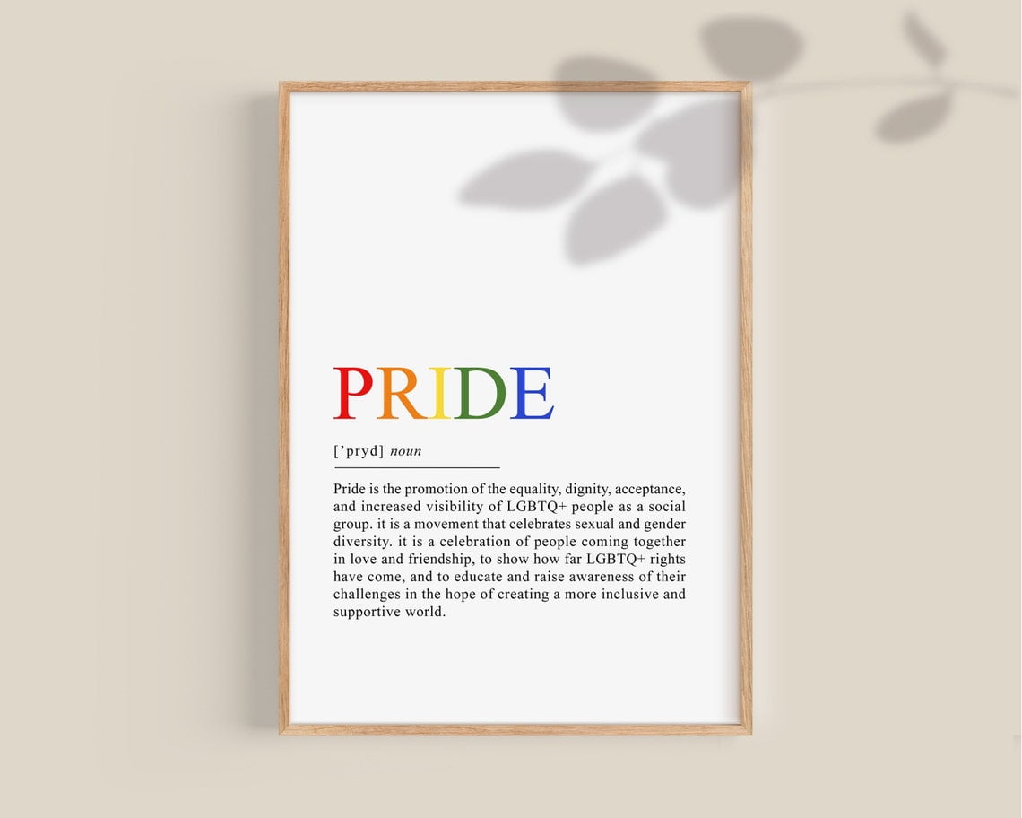 Pride Definition, LGBTQ Gay Pride Month College Dorm Decor Classroom ...