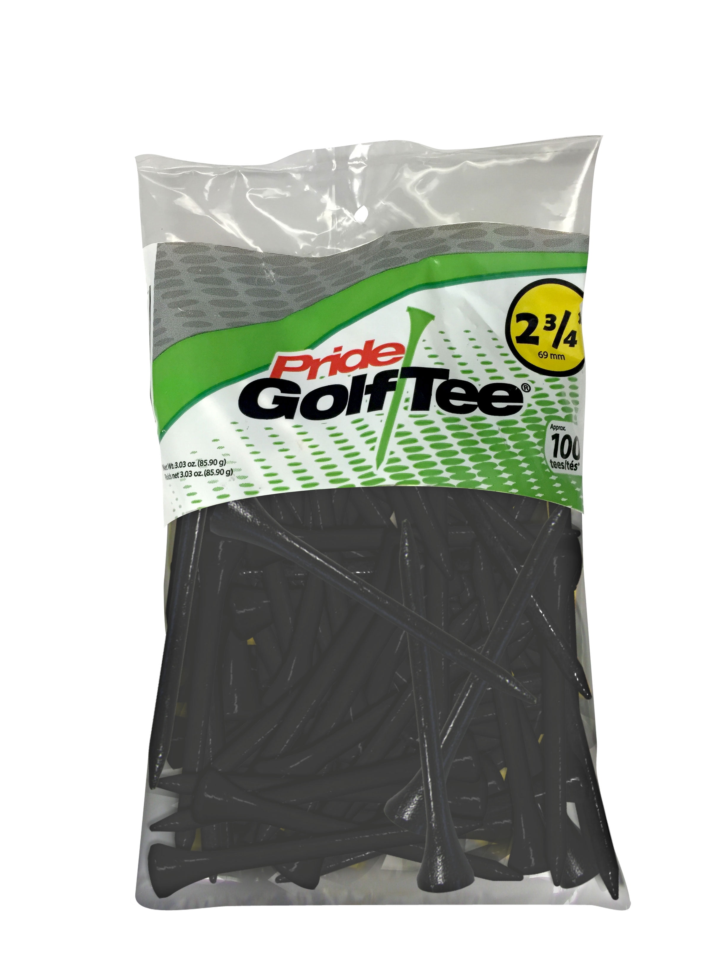 Pride Deluxe Wood Golf Tee, 2.75 inch, Black, 100 Count - Walmart.com