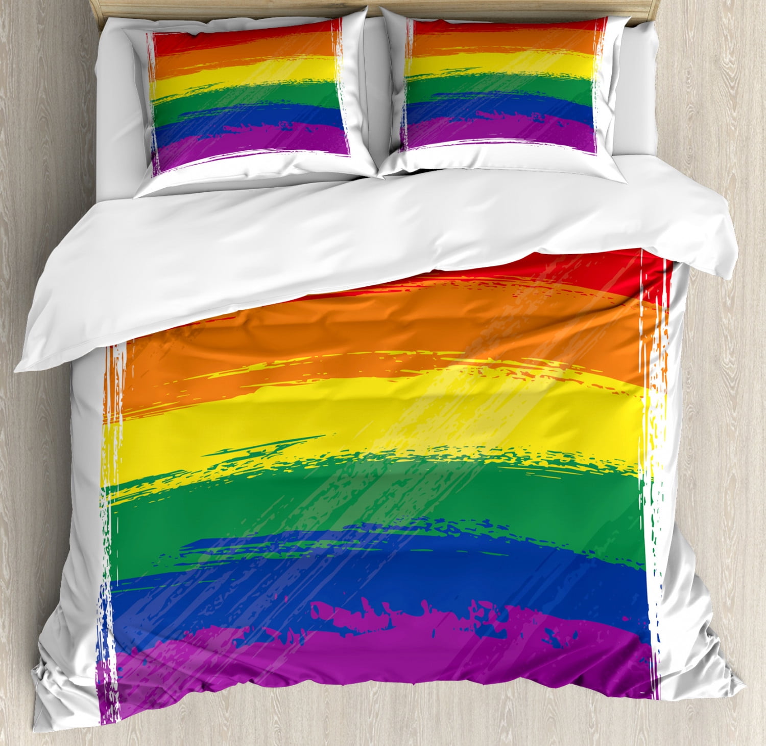 Pride Duvet Cover Set King Size, Watercolor Design Symbol Gay Bisexual ...