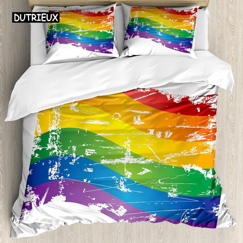 Pride Duvet Cover Set Polyester People Celebrating International Day ...