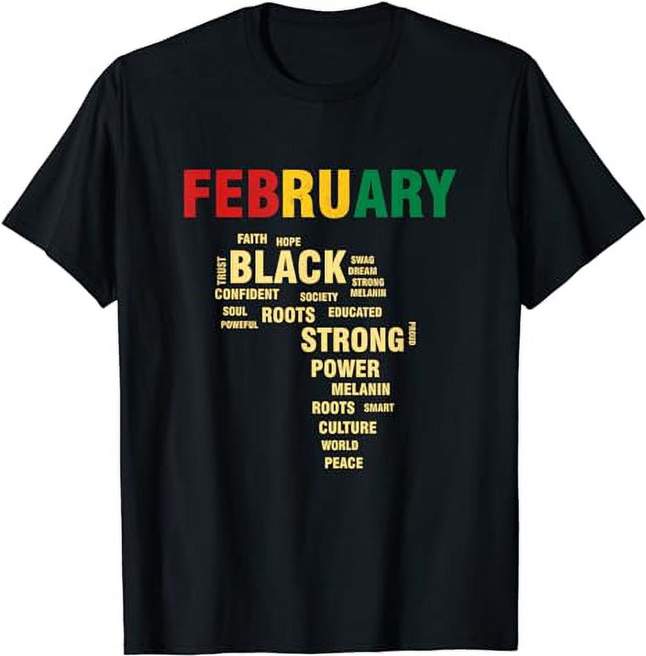 Pride February Black History Month Africa Map Black History T-Shirt ...