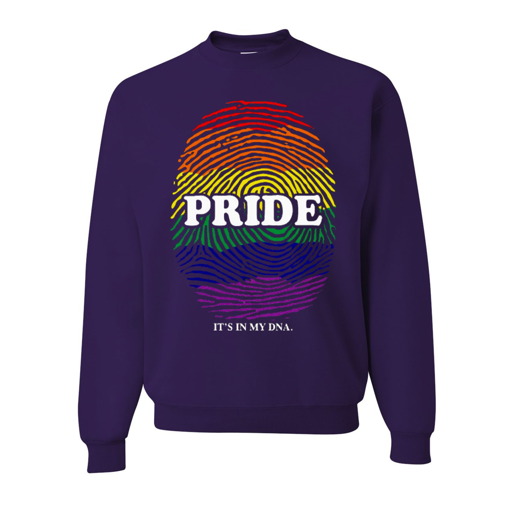 Pride Finger print Its In My DNA LGBT Rainbows Pride Mens Crew Neck ...