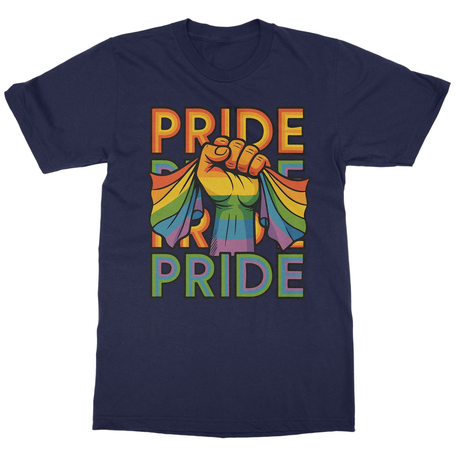 Pride Fist Gay Flag – LGBTQ Pride Month Tribute Unisex T-Shirt (Navy ...