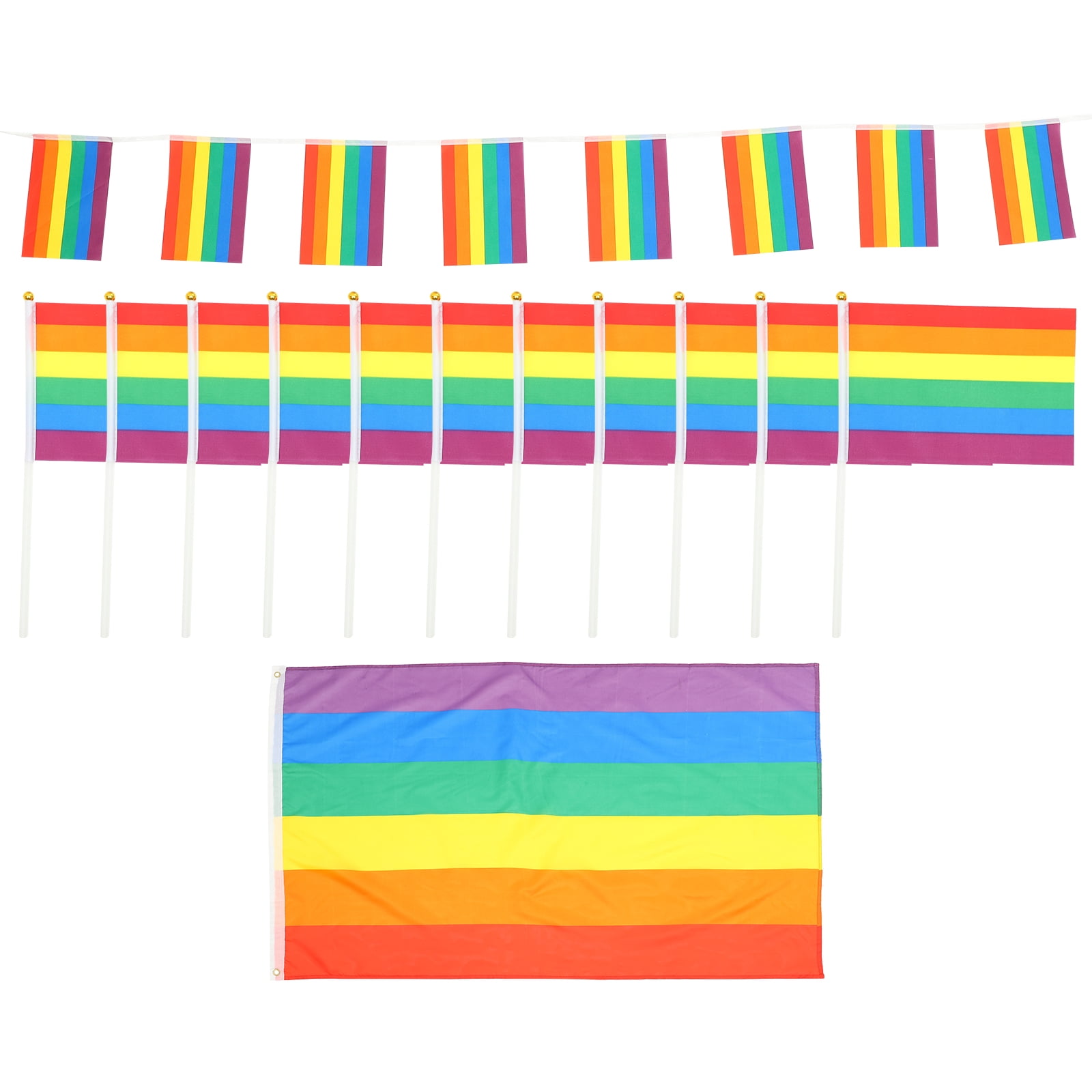 Toyandona Rainbow Flag Set for Home Decorative Party Props Lightweight ...