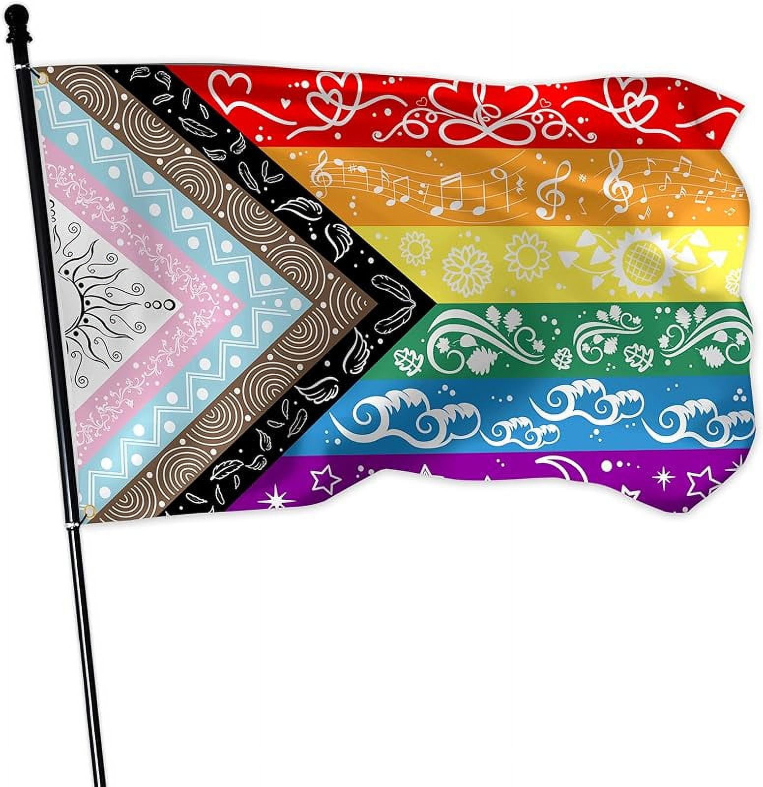 Pride Flag 3x5Ft for Outdoor LGBTQ Gay Rainbow Flag Polyester UV Fading Resistant Community ...