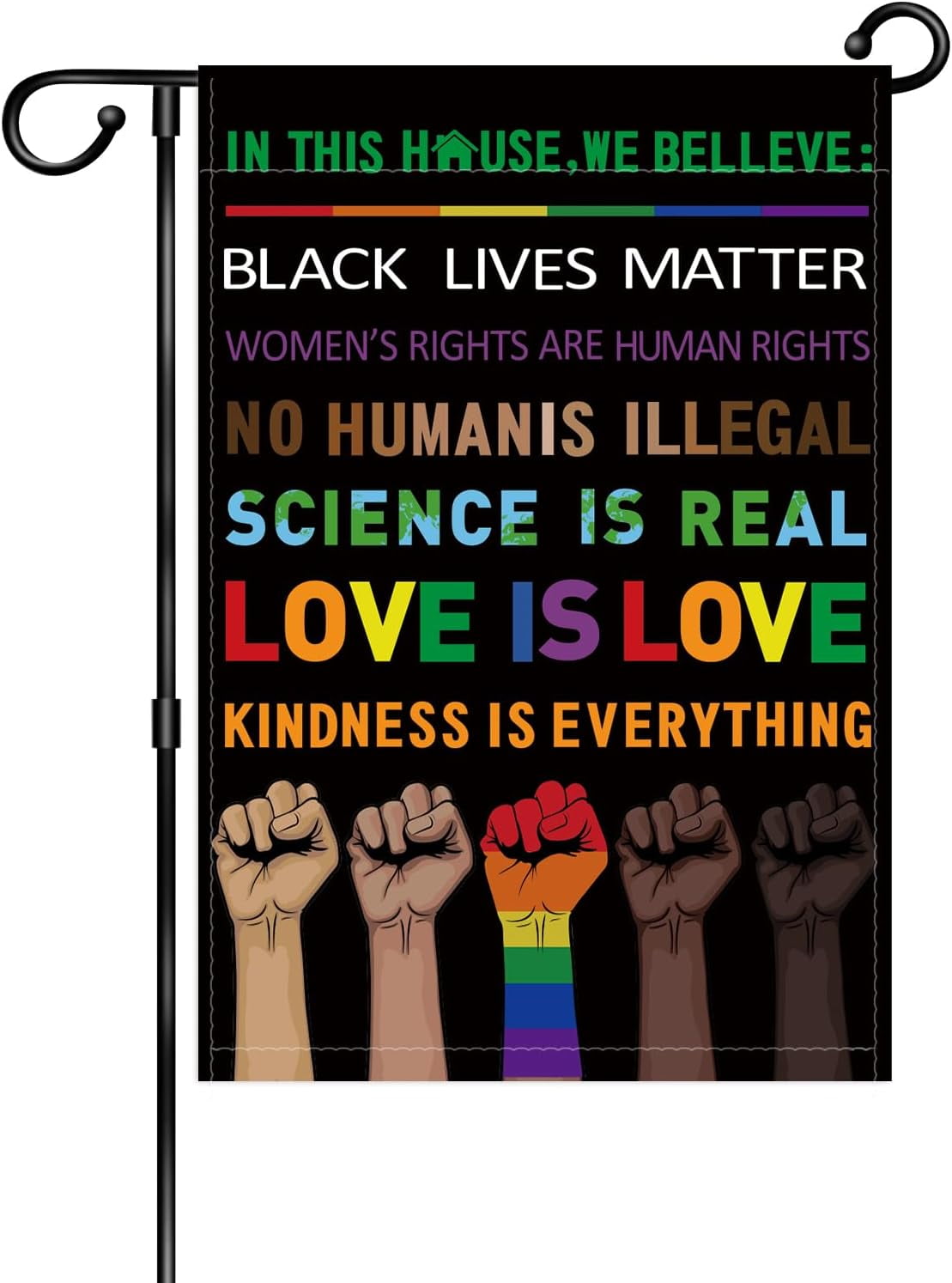 Pride Flag Black Lives Matter Garden Flags, for in This House We ...
