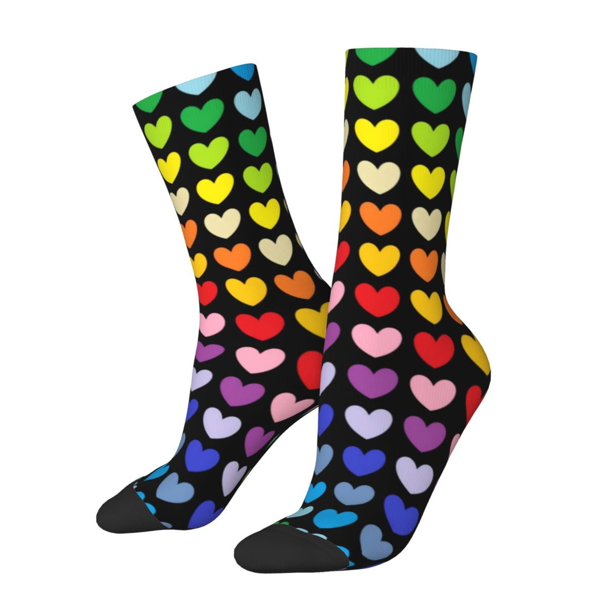 Pride Flag Heart Print Stockings Ladies LGBT Gay Trans Socks Soft Retro ...