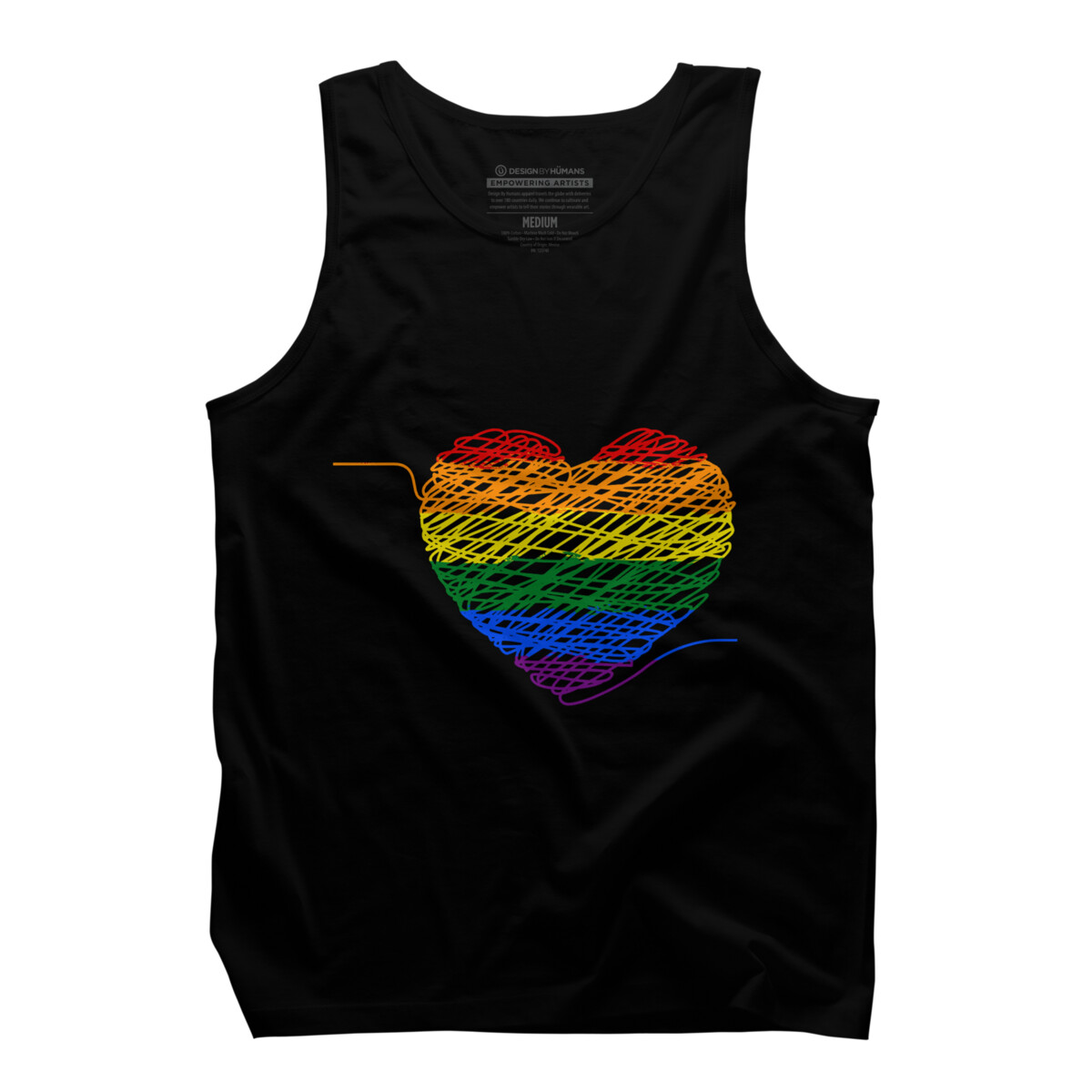 Pride Flag I love LGBT Rainbow Colored Heart Gift Tee Mens Black ...