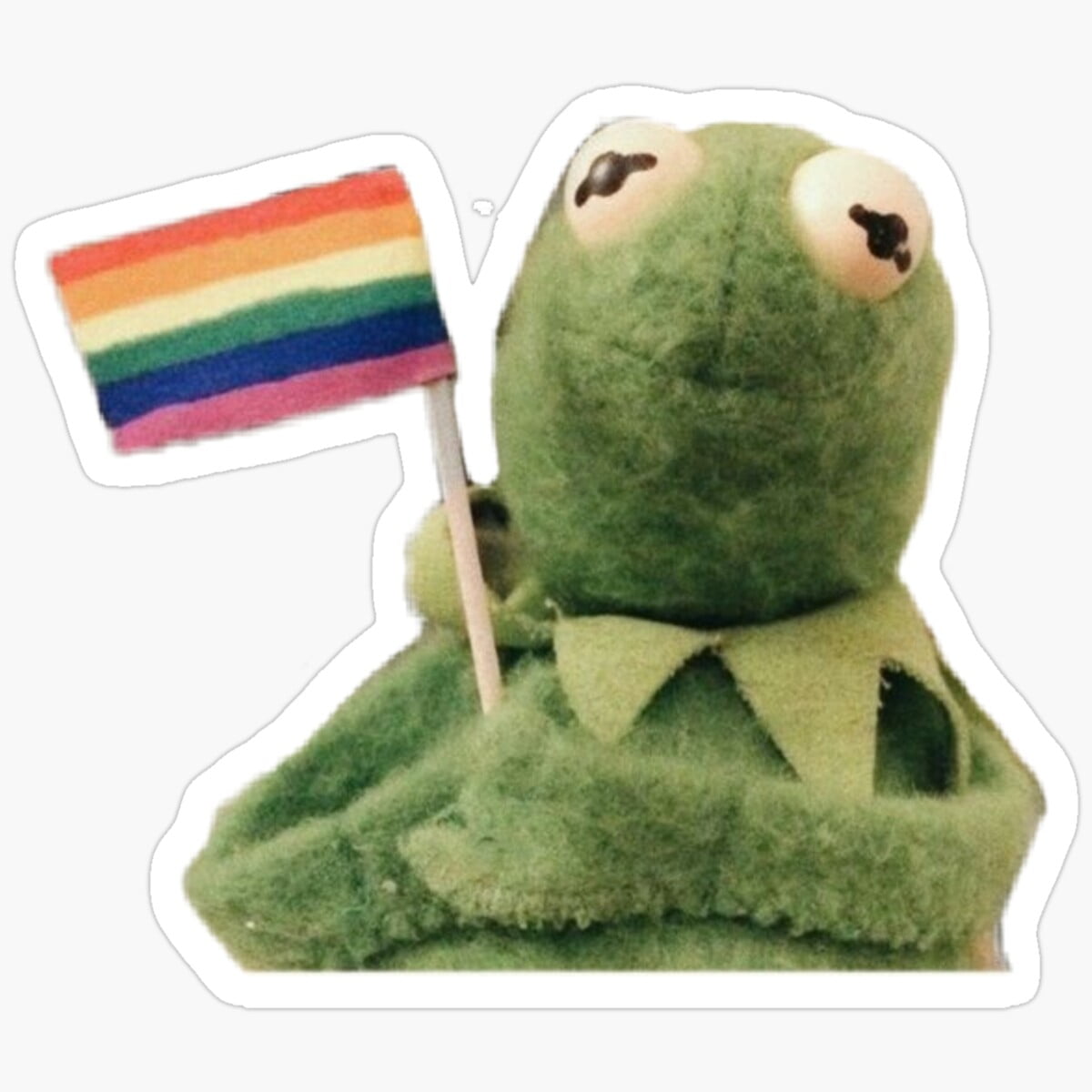 Pride Flag Kermit Sticker. Gift For You - Decorate Laptops, Water ...