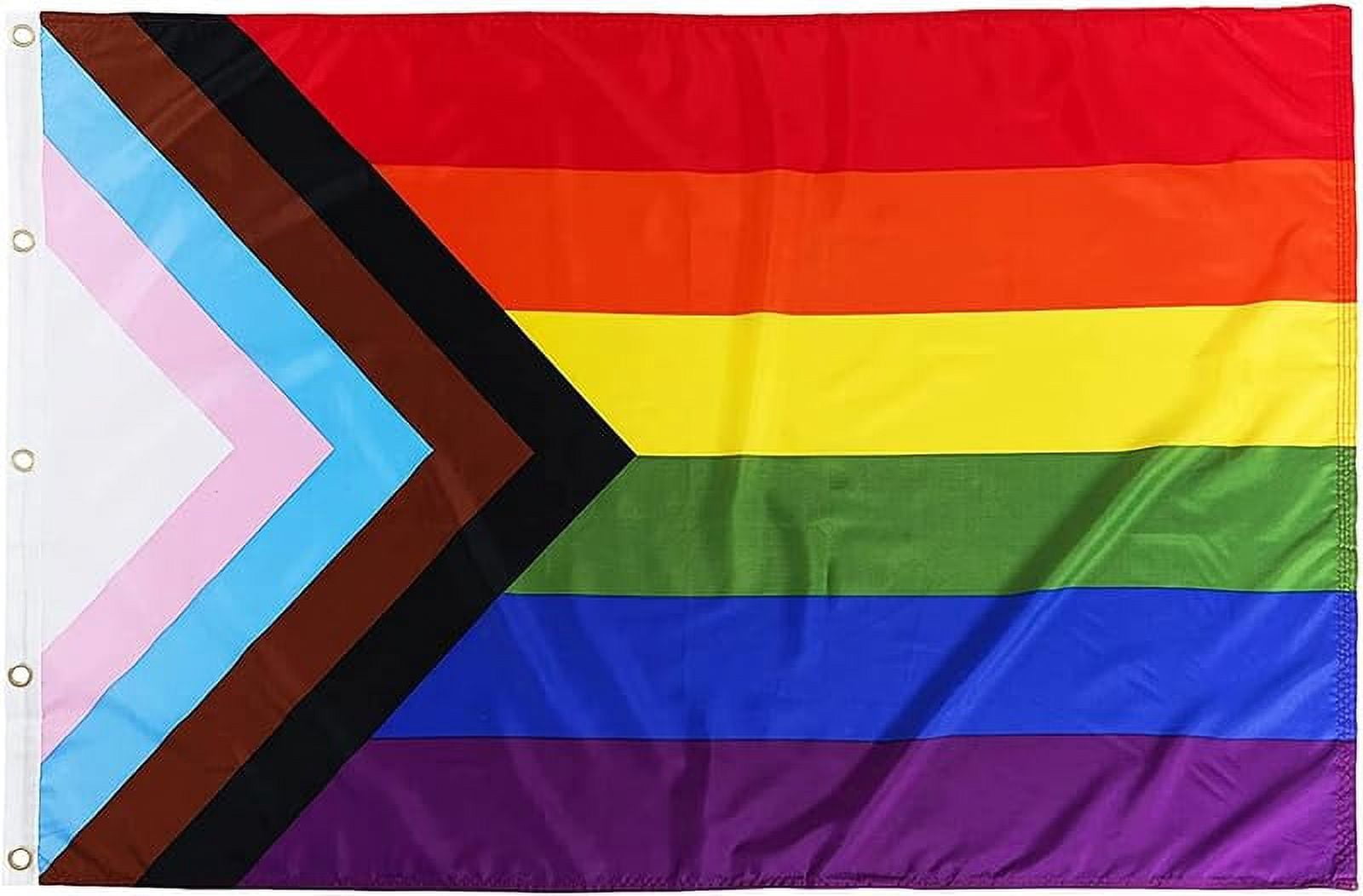 Pride Flag Outdoor Progress Pride Flags 3x5 Gay Bisexual Rainbow Banner ...