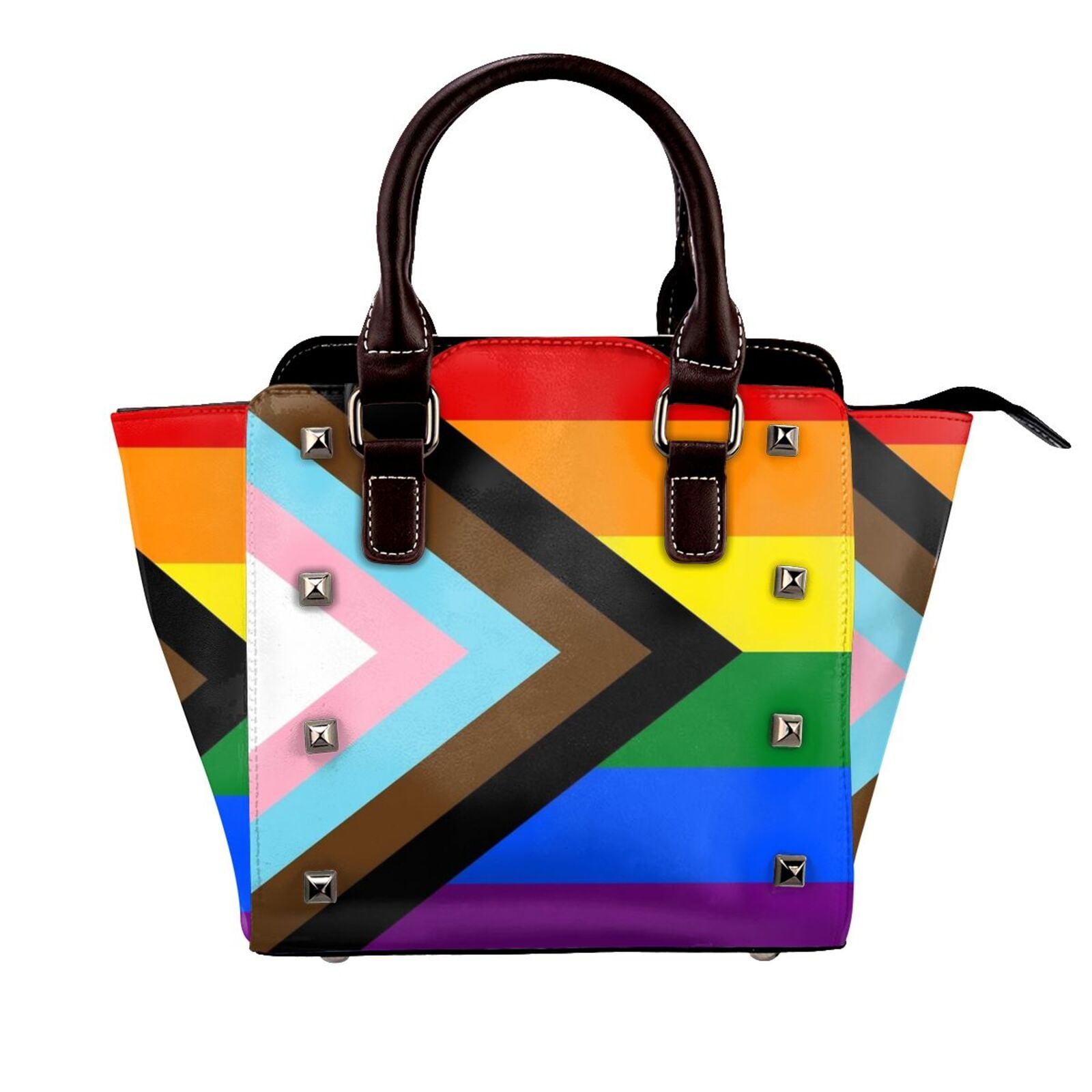 Pride Flag Rivet Fashion One-Shoulder Women's Handbag Tote Bag ...