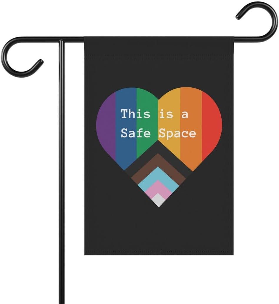 Pride Flag, This Is A Safe Space Garden Flag 28x40 Inch Polyester Double Side Print, Support Gay ...