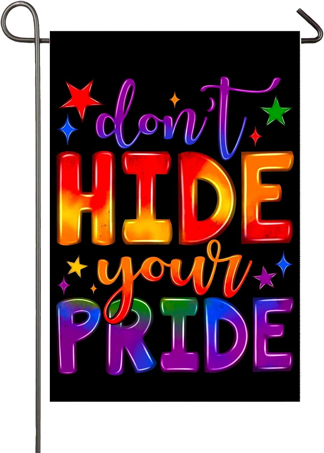 Pride Flag Vertical Double Sided Don't Hide Your Pride Garden Flags ...