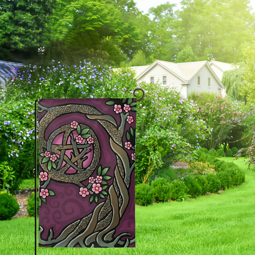 Pride Flag Wicca Tree Life Yule Star Pentagram Seasonal Family Welcome ...