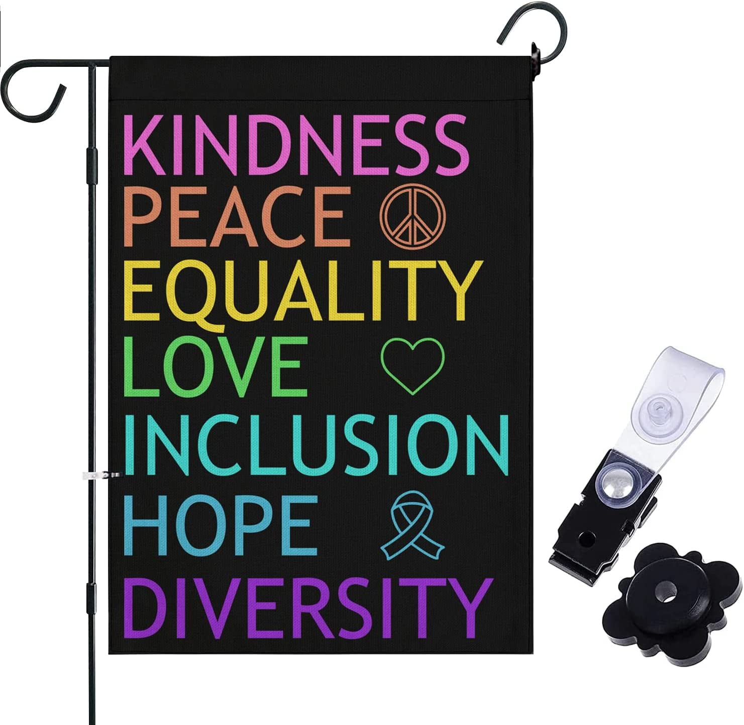 Pride Garden Flag Double Sided 12x18 Inch, Kindness Peace Equality Love ...