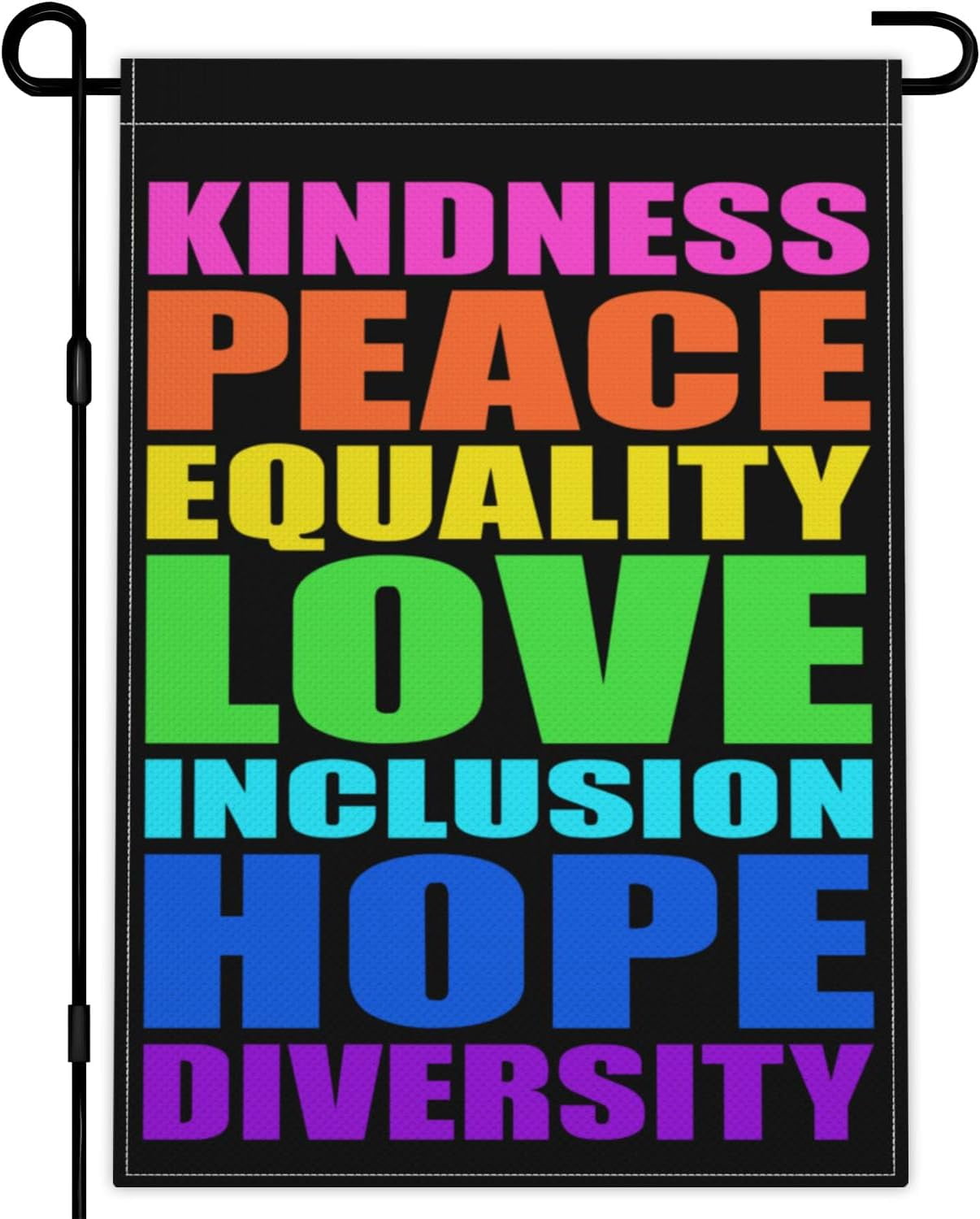 Pride Garden Flag Kindness Peace Equality Love Inclusion Hope Diversity ...