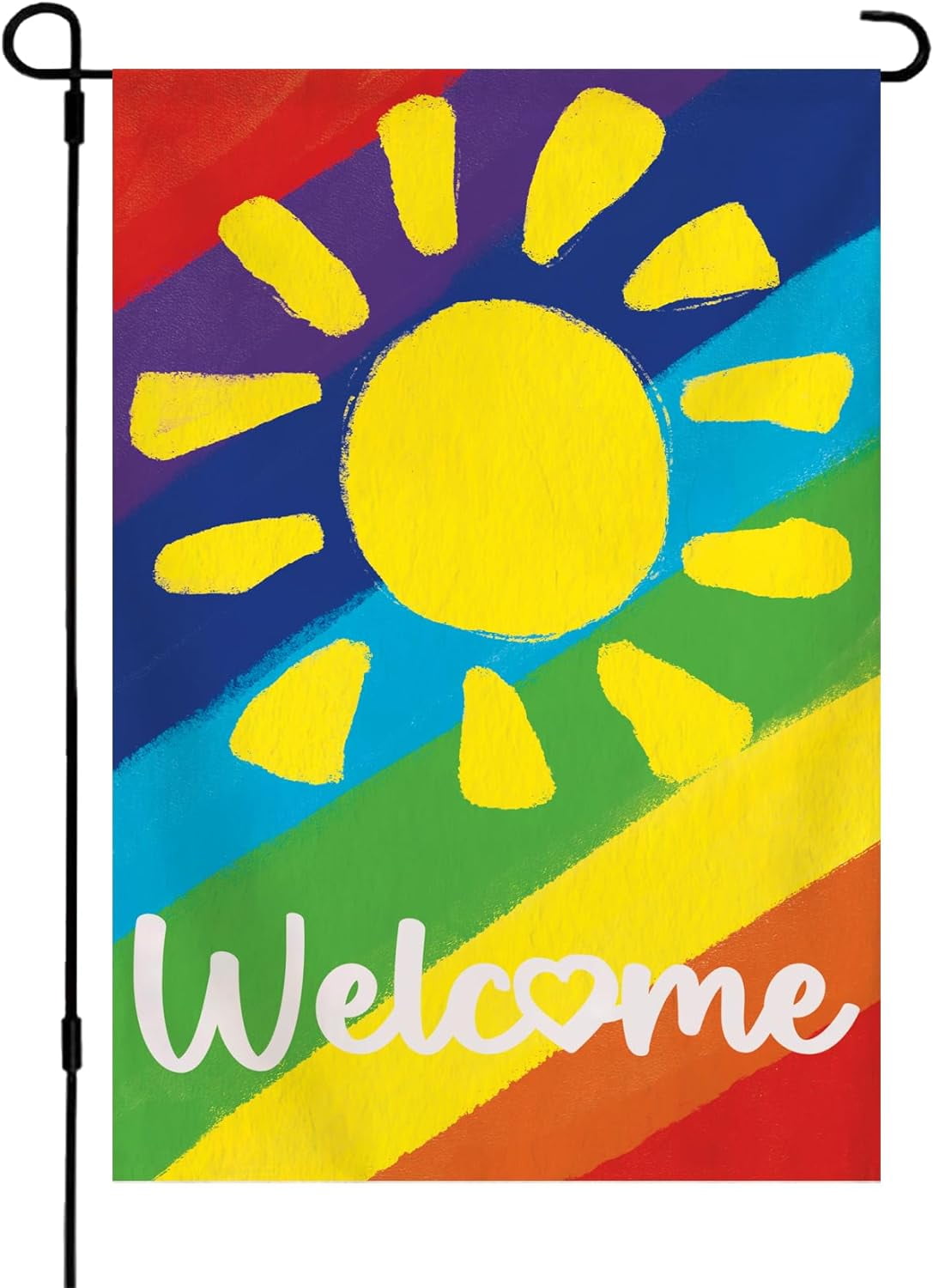 Pride Garden Flag Outdoor Vertical Double Sided, Welcome LGBTQ Progress ...