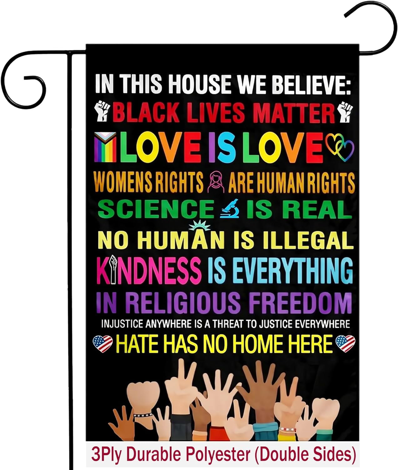 Pride Garden Flags in This House We Believe Yard Sign Flag Science is ...