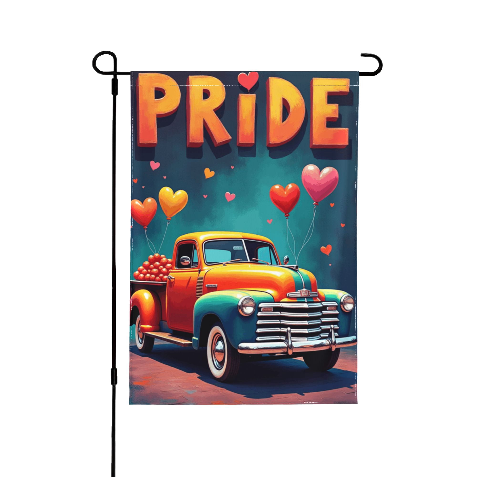 Pride Garden Flags For Outside, Buffalo Plaid Rainbow Truck Pride Gay ...