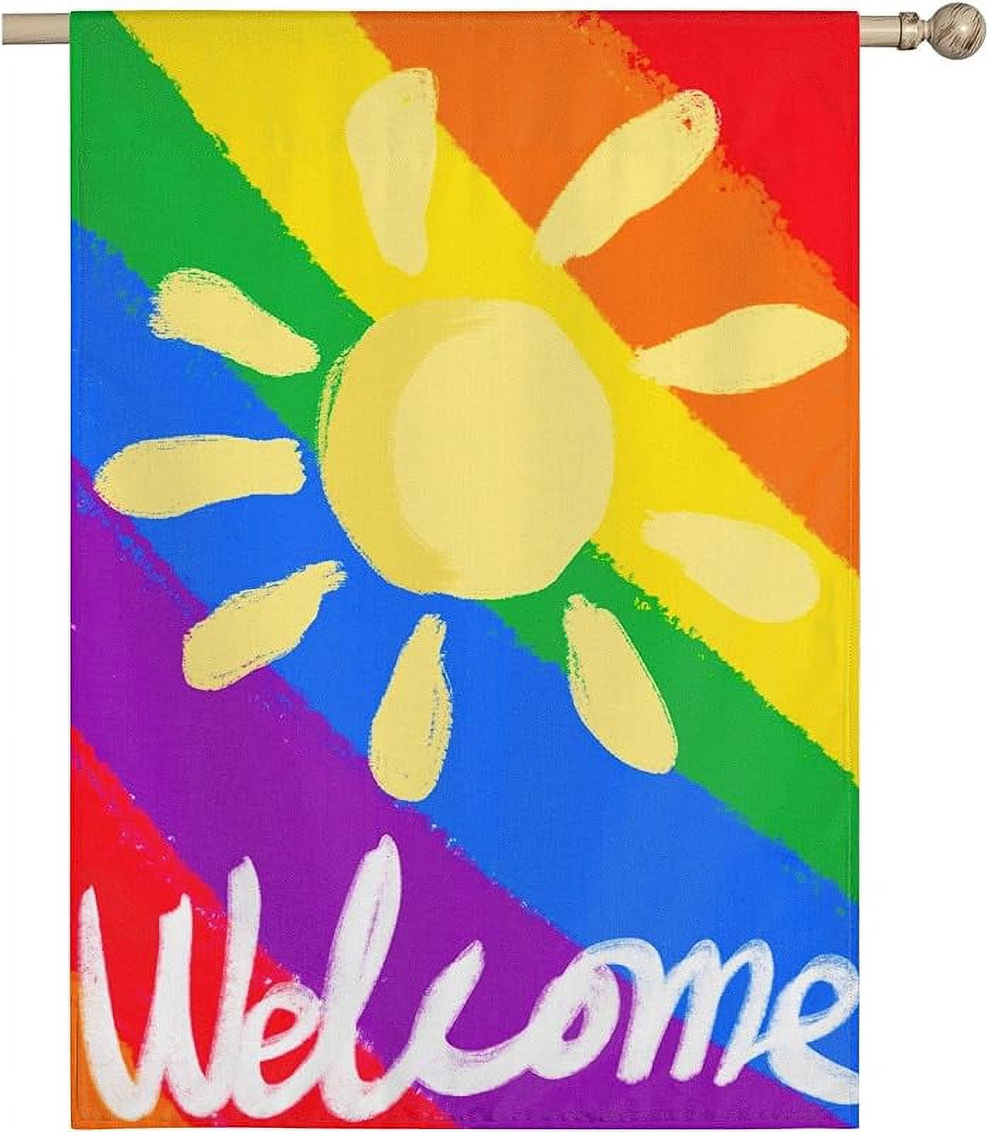 Pride Garden Flags, Welcome LGBTQ Progress Yard Flag Double Sided 12x18 ...