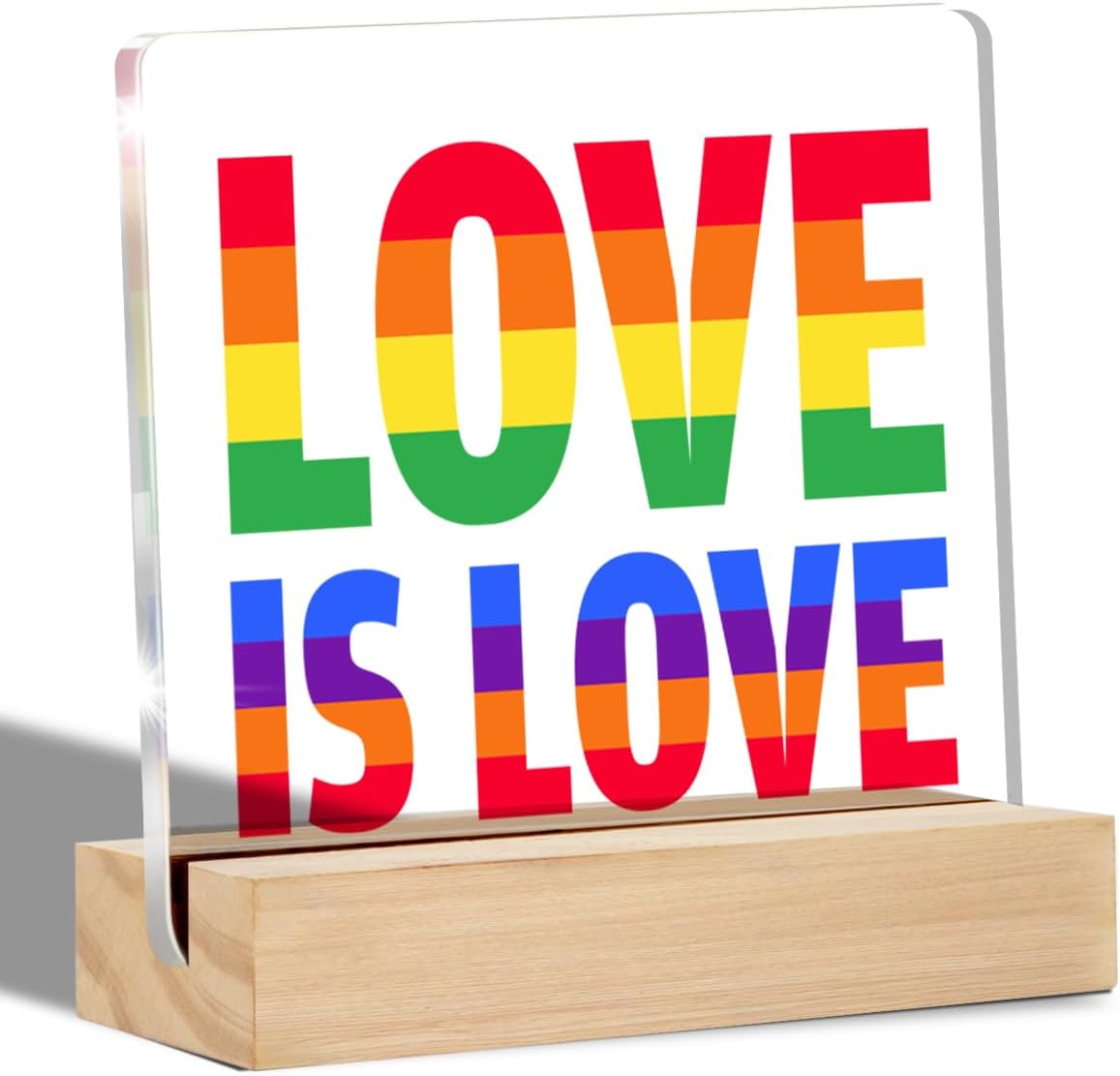 Pride Gifts for Men Friends Women Love Is Love Clear Desk Decorative ...