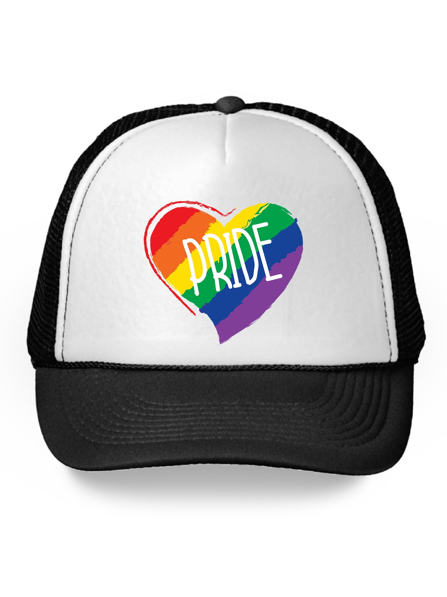 Pride Hat LGBTQ Graphic Cap - Lesbian Gay Hat - Rainbow Heart Flag Lgbt ...
