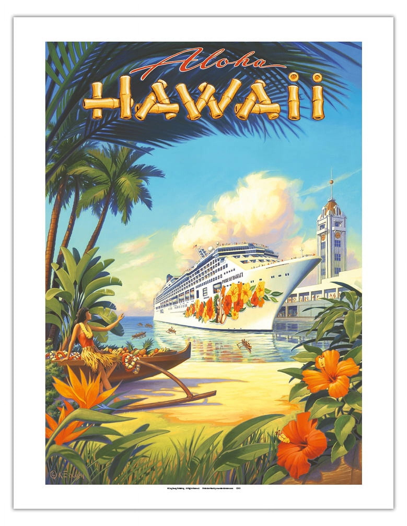 Pride of Hawaii Cruise Ship - Aloha Towers Honolulu Harbor - Vintage ...