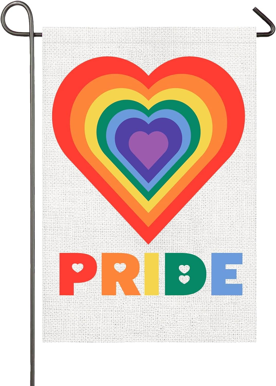 Pride Heart Garden Flag Double Sided Gay Pride Flag Love Heart Rainbow ...