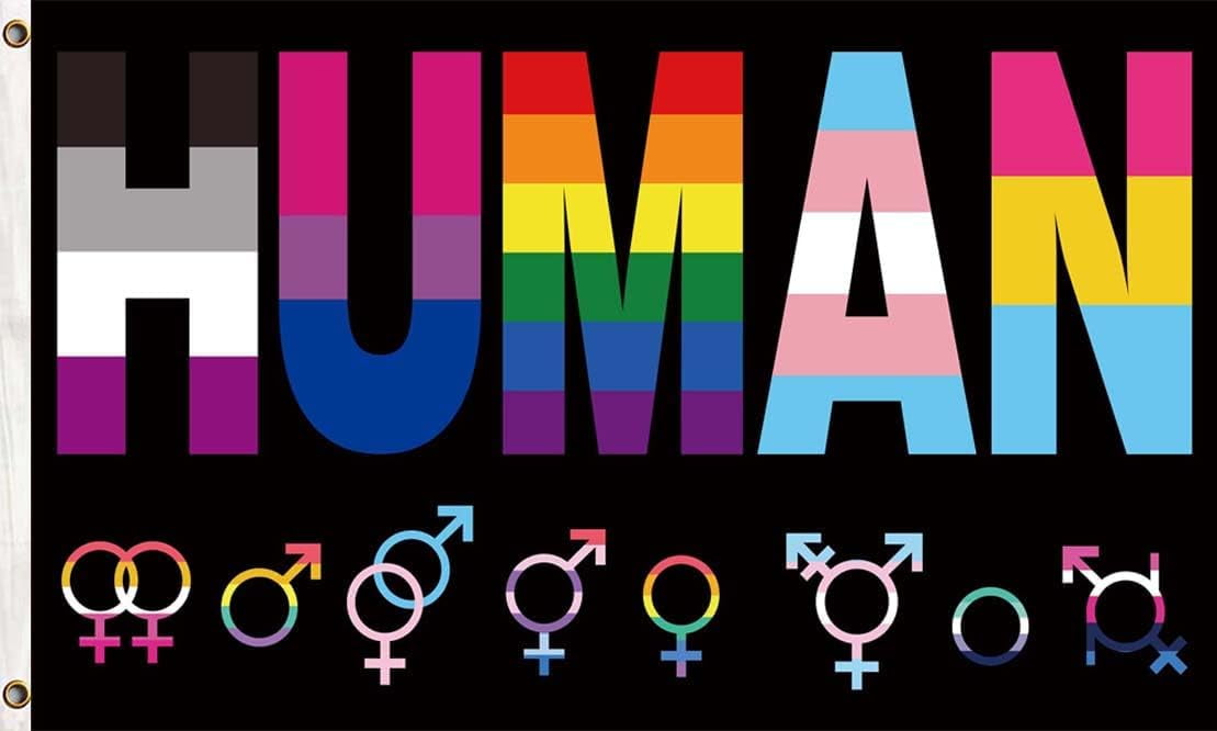 Pride Human Coexist Flag Gay Pride Rainbow Flags 3x5ft LGBTQIA Symbols ...