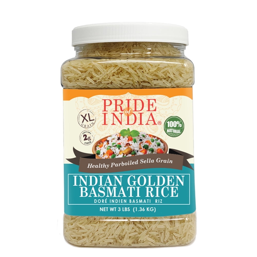 Pride of India - Extra Long Indian Golden Basmati Rice - 3lbs Jar ...