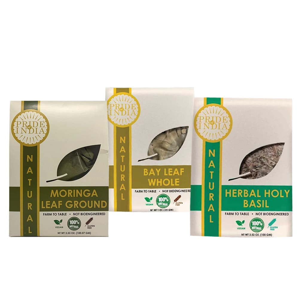Pride of India | Immune-Boosting Kit 8.06 oz (228 gm) | Includes Bay Leaf Whole, Moringa Leaf ...