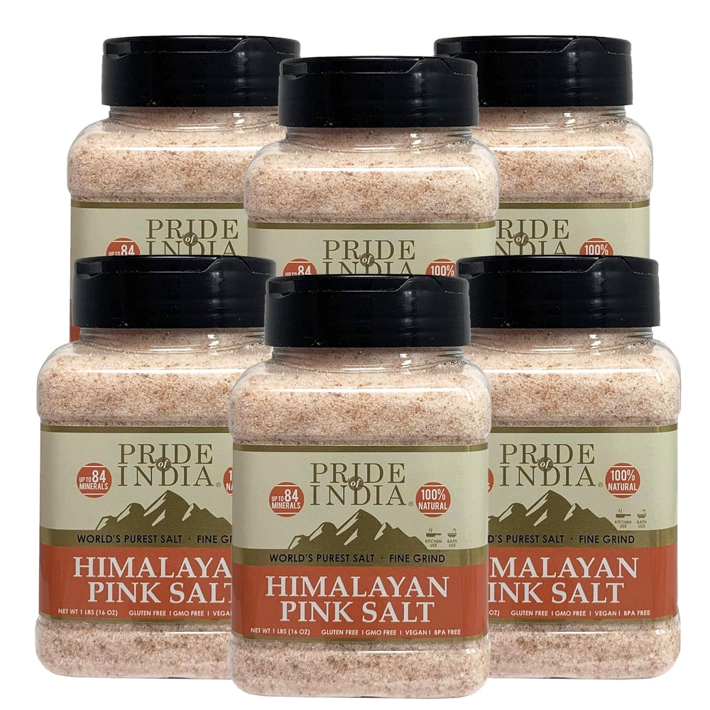 Pride Of India - PACK of 6 - Dark Himalayan Pink Salt - Enriched w/ 84 ...