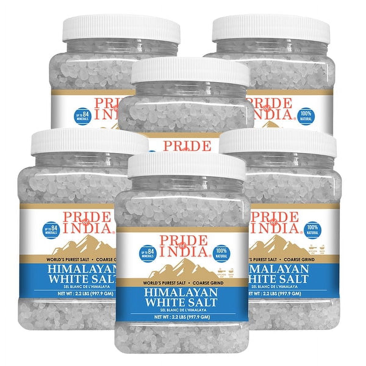 Pride of India Himalayan White Salt Coarse Grind, 2.2 lbs, Pack of 6 ...