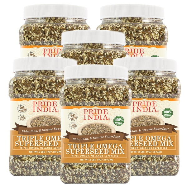Pride Of India Triple Omega Superseed Mix, 2 lbs Jar, Pack of 6 ...