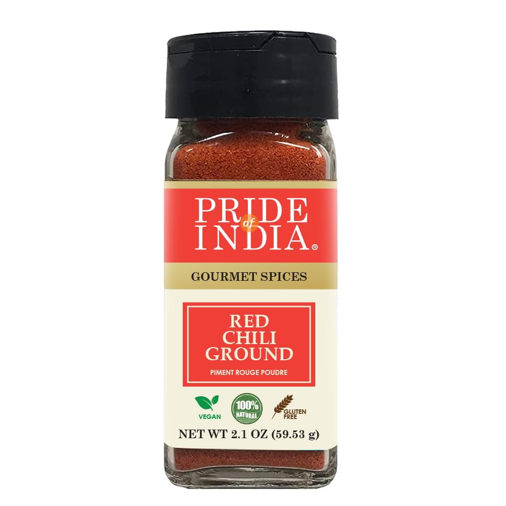 Pride of India | Red Chili Ground 2.1 oz (59 gm) Small Dual Sifter Jar ...