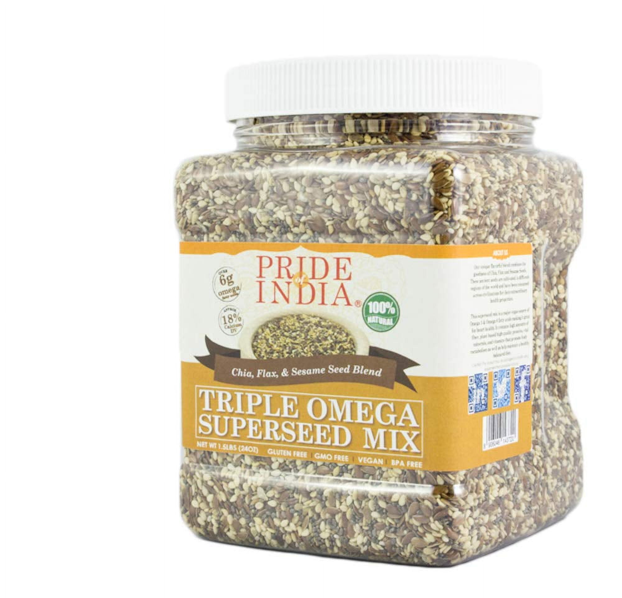 Pride of India - Triple omega Superseed Mix - Protein, Fiber, Calcium ...