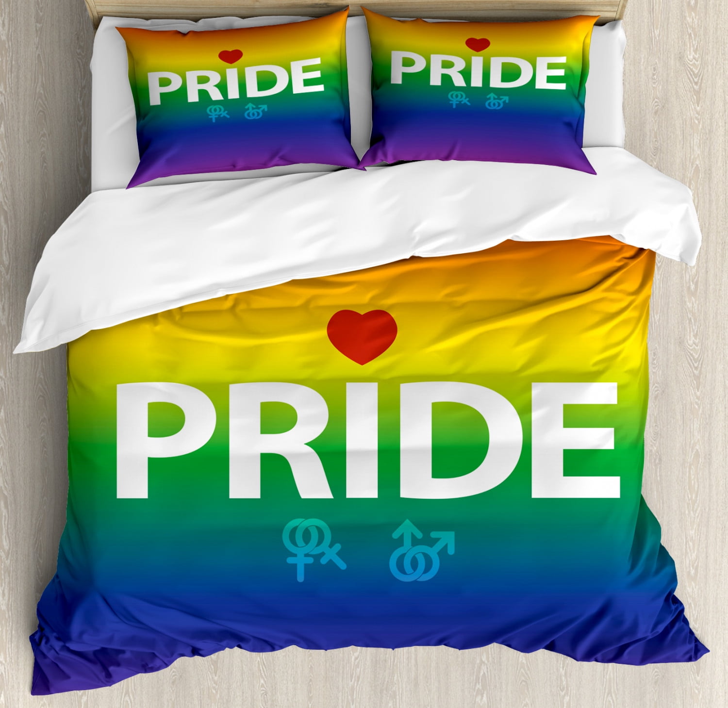 Pride King Size Duvet Cover Set, Abstract Vibrant Gay Rights ...