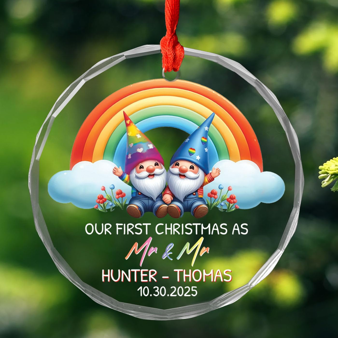 Pride LGBT Christmas Ornament Gift for Wedding Anniversary, Custom Our ...