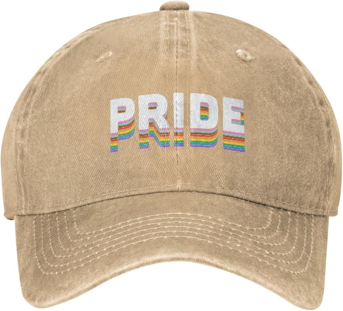 Pride LGBT Rainbow Distressed Adjustable Washed Denim Mens Dad Trucker ...