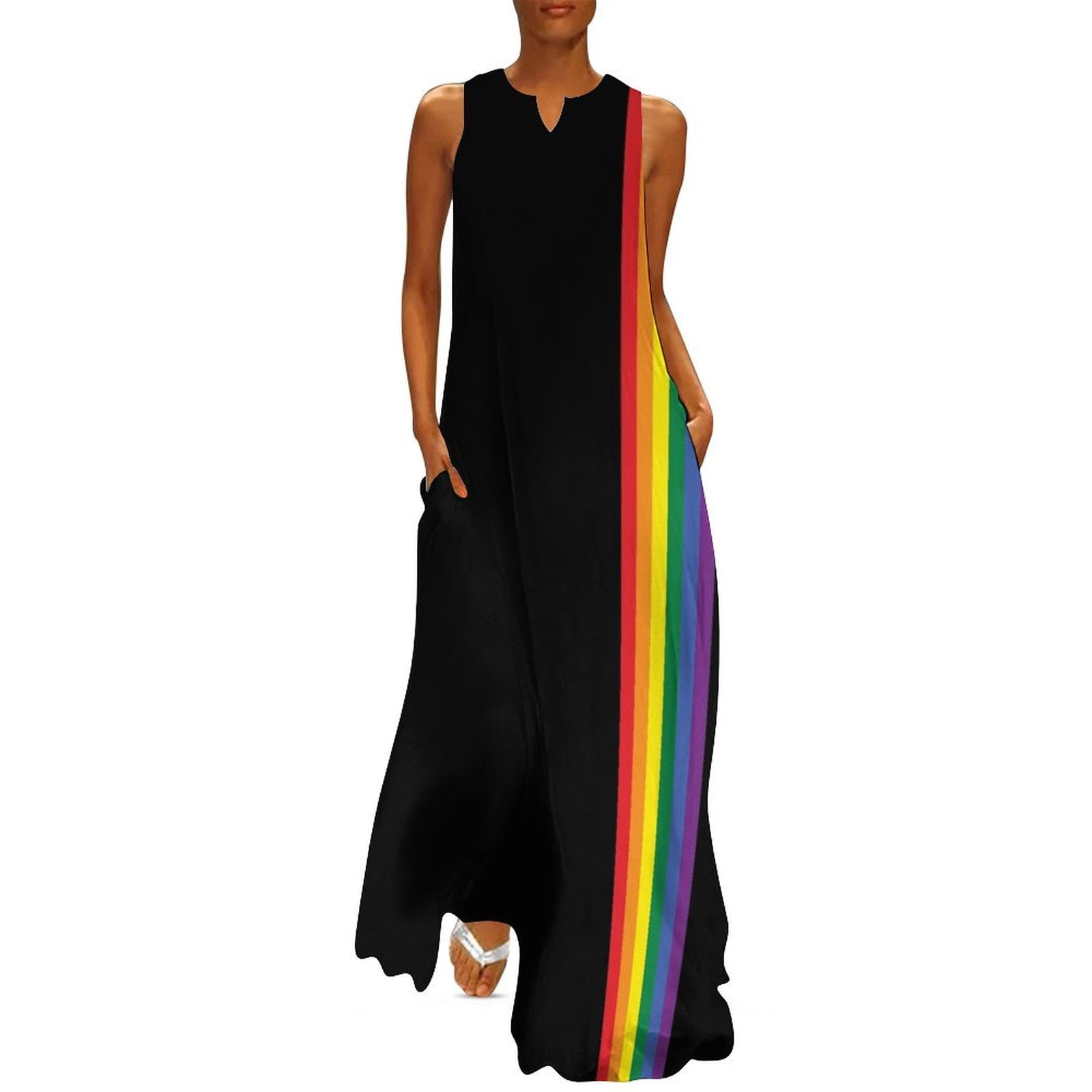 Pride LGBT Strip Long Dress women dresses Aesthetic clothing - Walmart.com